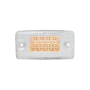 GG Grand General 76321 Amber Rectangular Spyder 8-LED Visor/Cab Marker Sealed Light with Clear Lens for Freightliner Century/Columbia, Amber/Clear