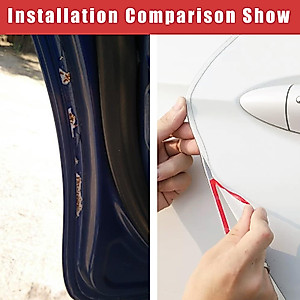 Ziciner Car Door Edge Guards, 16Ft (5M) Auto Edge Trim Rubber Seal Protector with U Shape, Automotive Anti-Collision Door Entry Trim Molding Protection, Universal Fit for Most Car (Transparent White)