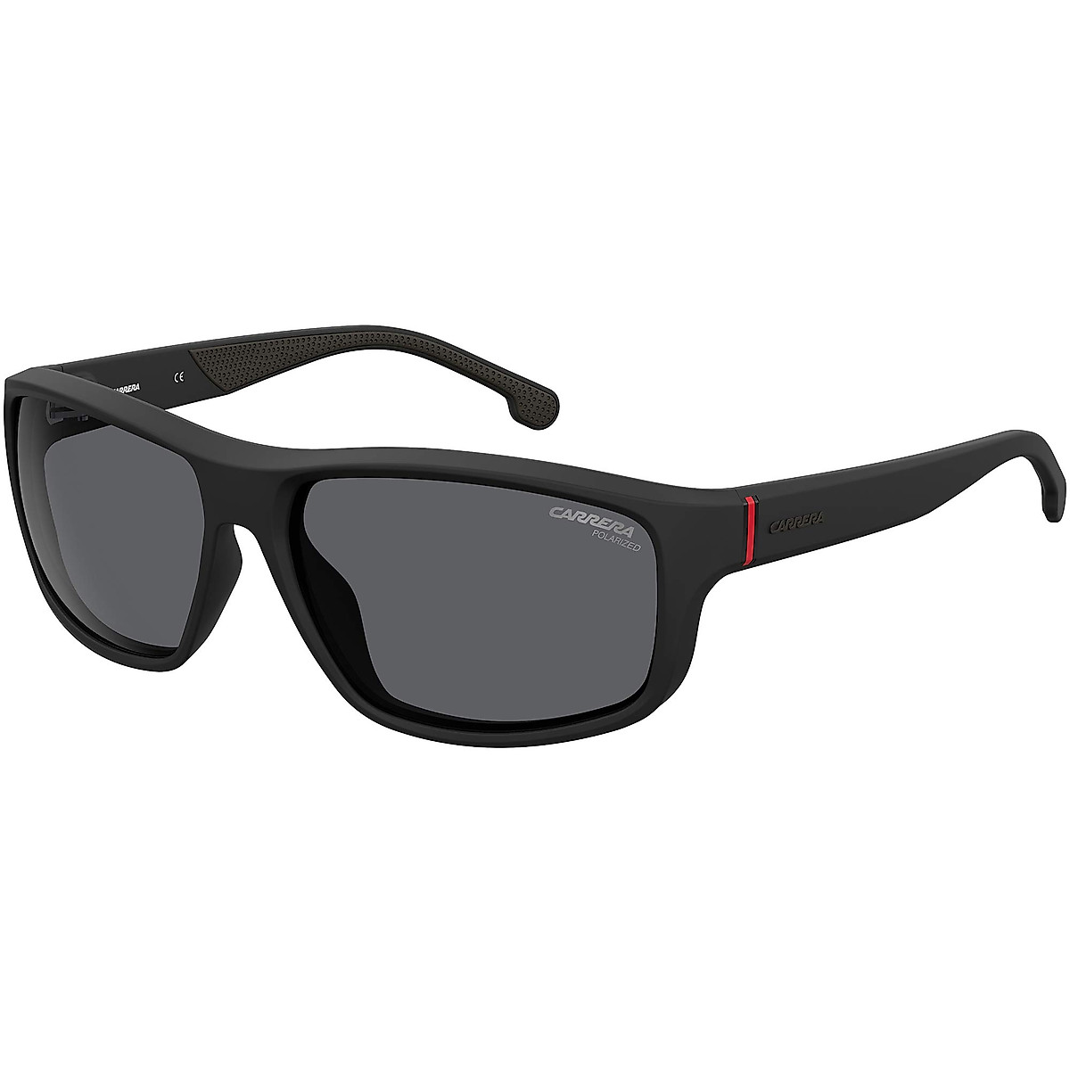 Carrera Men's 8038/S Rectangular Sunglasses, Black/Polarized Gray, 61mm, 15mm