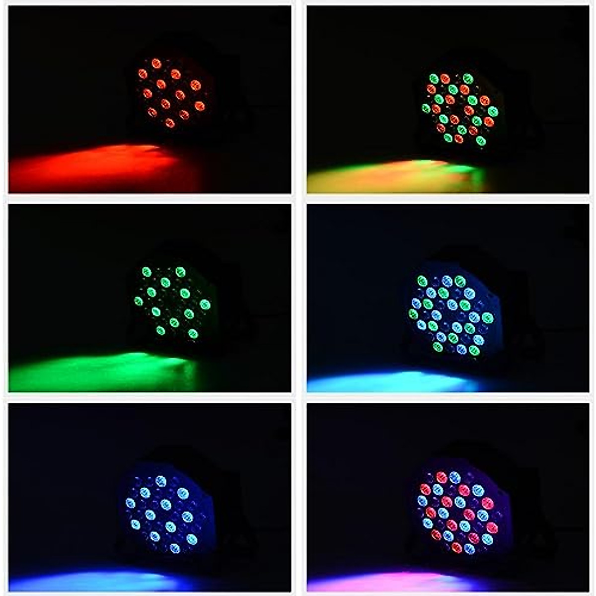 Litake DJ Par Lights, RGB 36 LED Stage Lights Sound Activated,Remote & DMX Controlled LED Uplights,7 Modes Uplighting for Dance Party Church Wedding Birthday Holiday Music Show-2 Pack