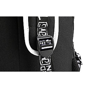 jupkem Anime Demon Backpack Bag USB with Charging Port Student School Bag Laptop Cosplay for Boys Girls (Black, One Size)