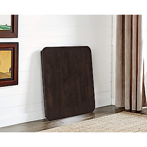 MECO Stakmore Straight Edge Solid Wood Folding Card Table, Folds to Deep 3.38 Inches for Easy Storage, 29.5″H x 32″W x 32″D, Espresso Finish