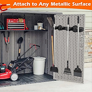 UNUSFIRE Magnetic Broom Holder,Strong Magnetic Mount Broom and Mop Holder 4 Racks for Cleaning Tools,Non-slip Magnetic Tool Holder Broom Hooks for Apartment RV Accessories Camper Garage Kitchen