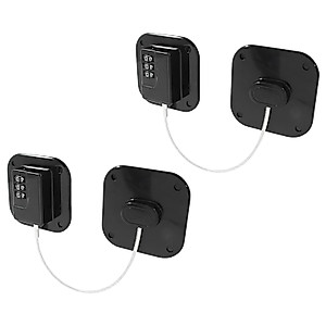 Hitefu 2PCS Refrigerator Lock Combination, 3 Number Digital Refrigerator Lock, Adhesive Freezer Door Lock for Child Safety, Suitable for Fridge, Drawer, Cabinet, Window and More(Black)