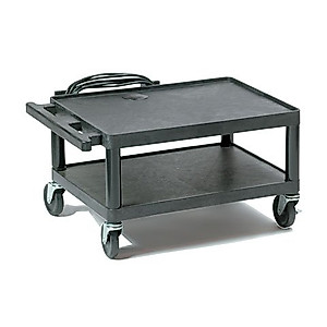 "HamiltonBuhl Plastic AV Cart Adjustable from 16"" to 42""", Black (PC1642E)