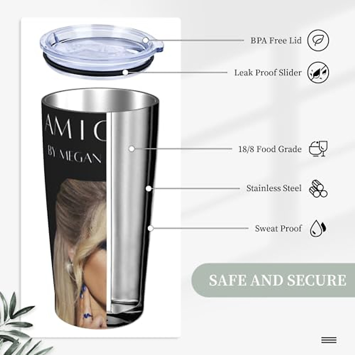 LAZHANG Megan Music Moroney Stainless Steel Insulated Car Sippy Cup With Lid Travel Mug for Cold Hot 20 oz