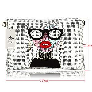 Simcat Oversized Clutch Bag Purse,Womens Large Designer leather Evening Wristlet Handbag for Ladies,White,One Size