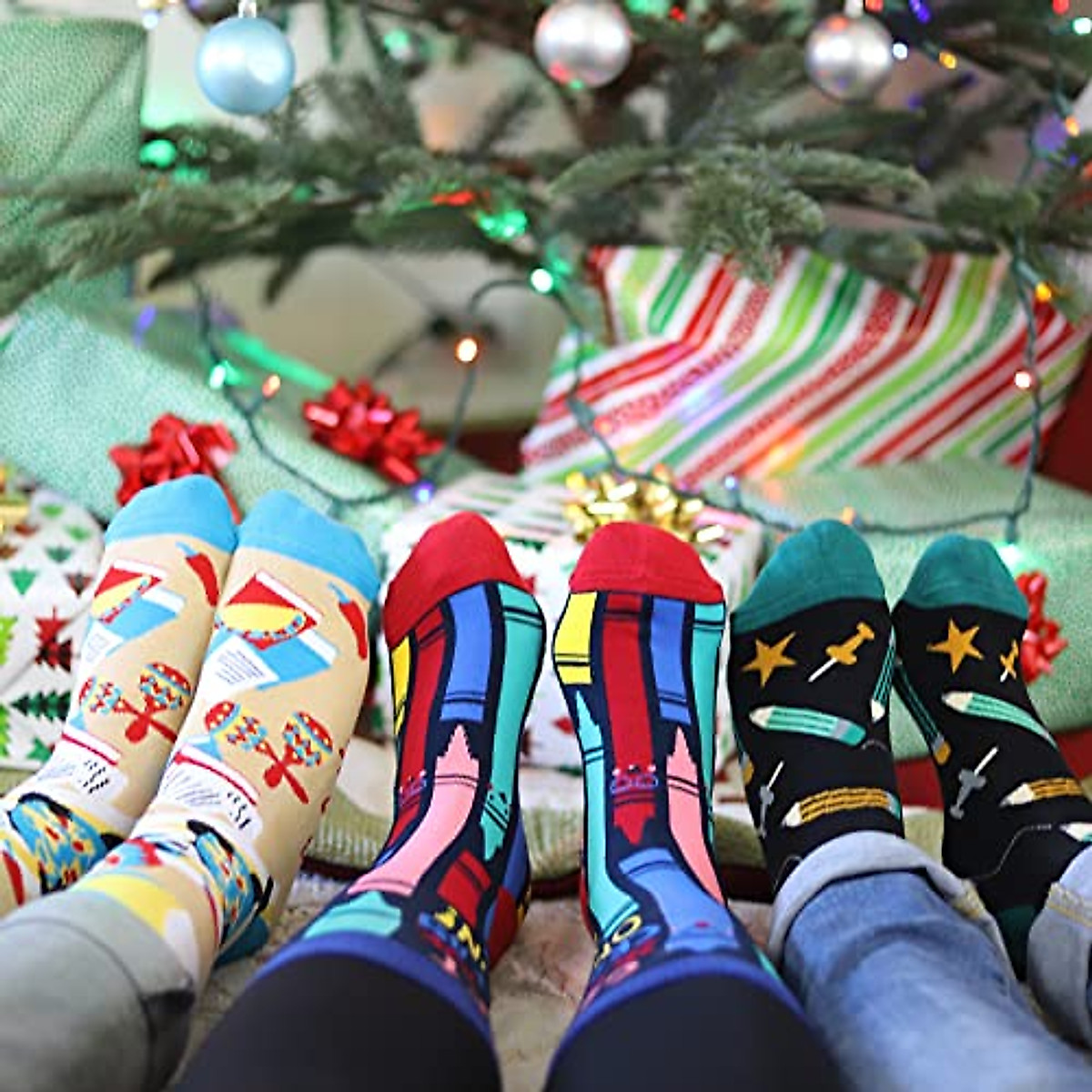 Funny Nerd Socks - Gift For Teachers, Students, Book Lovers, Math, Science Geeks (My Students Are On Point)