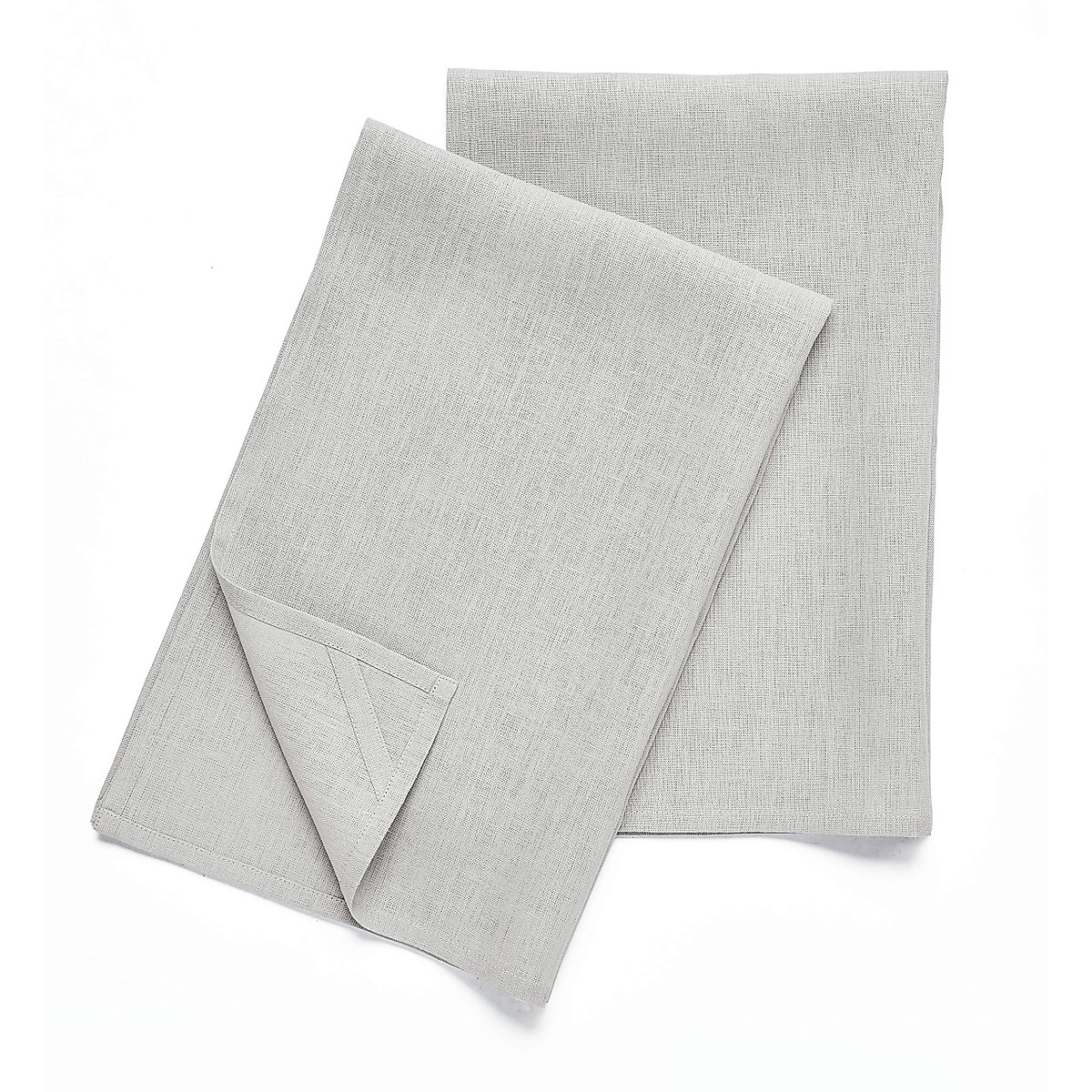 Solino Home Linen Kitchen Towels 17 x 26 Inch – 100% Pure Linen Kitchen/Tea Towels Set of 2 – Handcrafted from European Flax and Machine Washable – Soft Grey