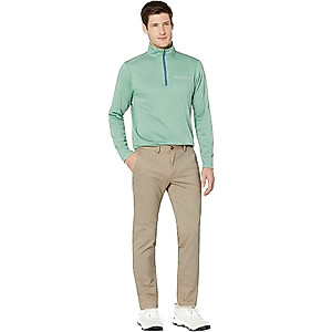 Mens Classic Fit Khaki Casual Chino Pants Whit Hidden Comfort Waistband(WKQ32L42)