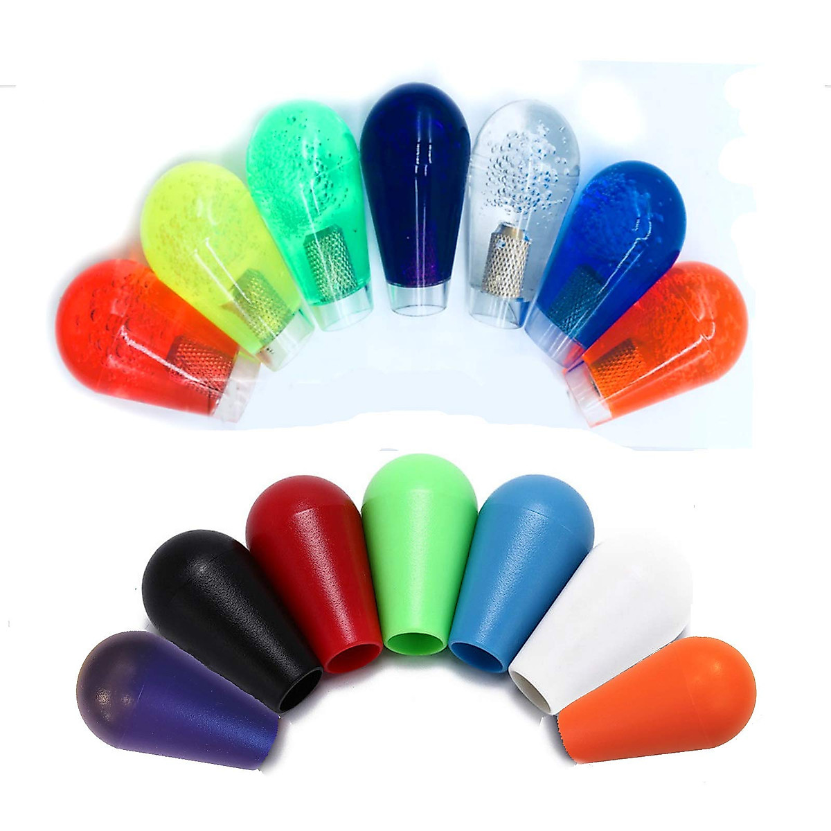 Alvatron Set of 2 Transparent Joystick Bat Top Handles Clear Oval Translucent Ball Tops for Arcade1up, Atgames Legends Ultimate Arcade, Pandora's Box, Mame, Seimitsu, Zippy, JLF Sanwa (Blue)