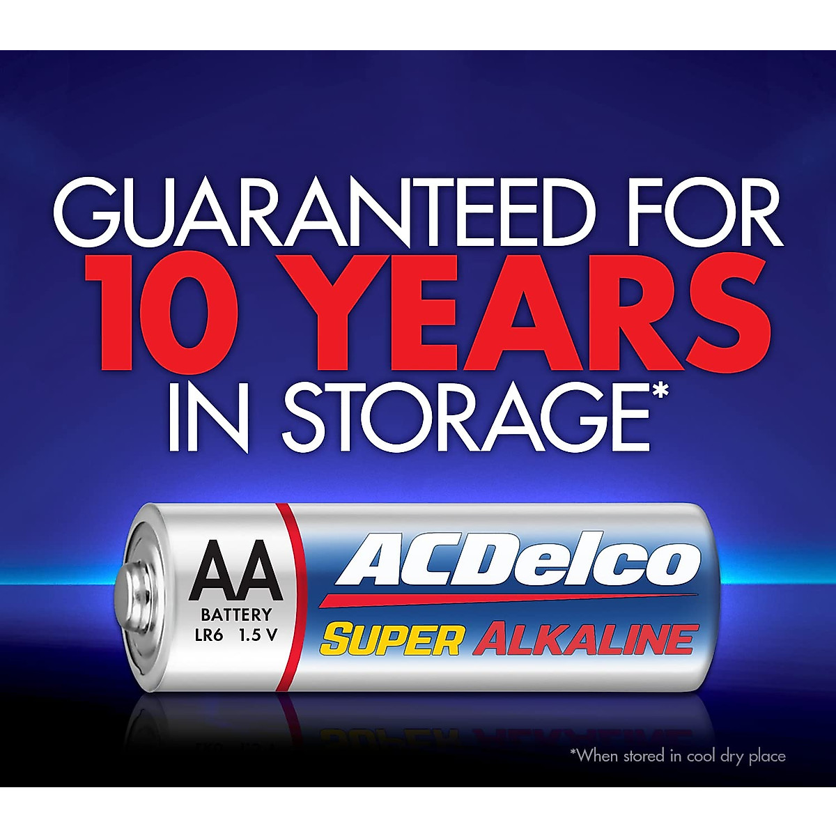 ACDelco 100-Count AA Batteries, Maximum Power Super Alkaline Battery, 10-Year Shelf Life, Reclosable Packaging