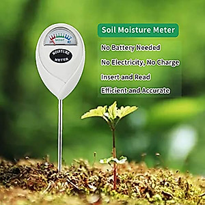 Censinda Soil Moisture Meter, Soil Moisture Monitor for House Plants, Soil Hygrometer Moisture Sensor for Indoor & Outdoor, Garden, Farm, Lawn Plant Care, No Battery Needed(White)