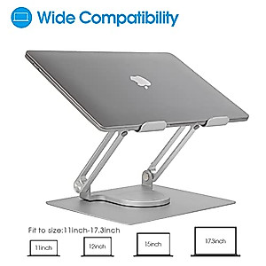 Rotatable Laptop Stand,Smvchen Newest Laptop Stand with 360°Rotating Base Ergonomic Laptop Riser for Collaborative Work Dual Rotary Shaft Fully Foldable for Easy Storage Fits for All 11-17.3" Laptops
