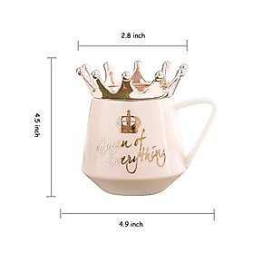 BLOSDREAM Pink Mug Cup Pink Coffee Mugs for Coffee Tea Ceramic Coffee or Tea Mugs Birthday Gifts for Women Funny Birthday Gift Ideas for Her,Friends(Pink)