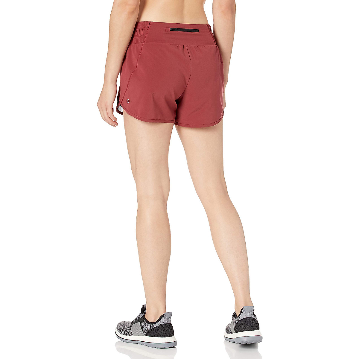Amazon Essentials Women's Standard-Fit Ruched Waistband Woven Running Short (Previously Core 10), Ruby Red, Medium