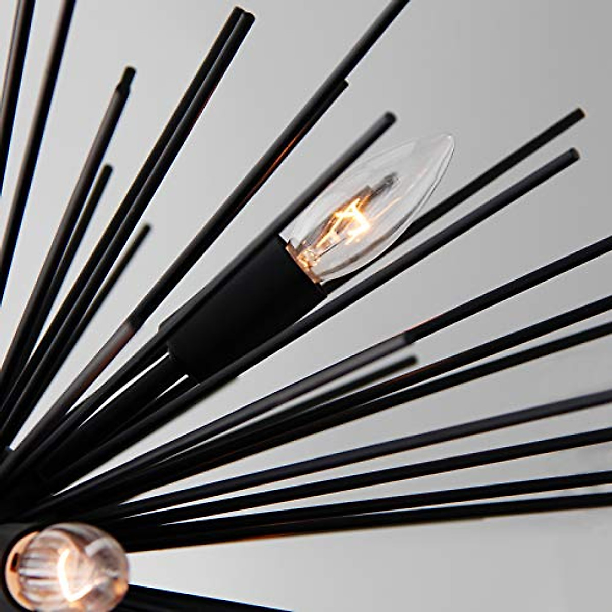 GOMUNIN Astra Sputnik Satellite Pendant Light 9-Light Black Chandelier Mid Century Starburst Chandelier for Living Room Bedroom Hallway Dining Room Kitchen Island, 23in Wide, Solid Metal 12LB