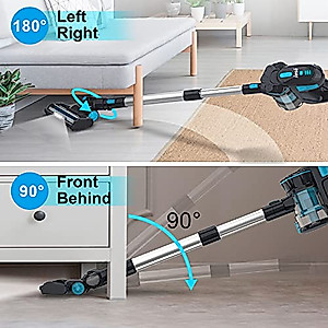 INSE Cordless Vacuum Cleaner, 6-in-1 Powerful Cordless Stick Vacuum, 45 mins Runtime, Ultra-Quiet, Lightweight, Rechargeable 2200mAh Battery, Versatile Vacuum Cleaner for Pet Hair Hard Floor Car Home