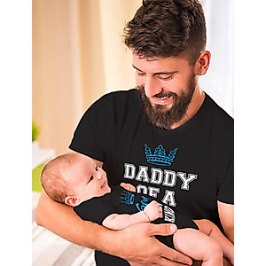 Daddy of a Prince Son of a King Matching Shirts Gifts for New Dads Fathers Day Dad Shirt and Baby Bodysuit Set Daddy Black Large/Son Black Newborn (0-3M)
