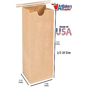 Resealable Kraft Tin Tie Poly-lined Bags Coffee Bags Reclosable Tin Tie Bags without window - 1/2 Lb - 50 Pack