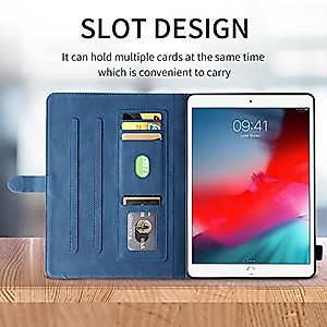 Blllue Case for iPad Mini 6 6th Gen, Multi-Angle Viewing PU Leather Tablet Cover for iPad Mini 6 8.3 Inch 2021 (Blue)