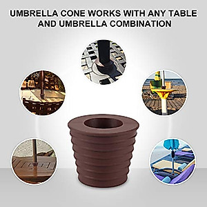 Umbrella Cone Wedge for Patio Table Hole Opening or Parasol Base Stand 1.8 to 2.4 Inch Umbrella Pole Diameter 1 1/2 Inch （Black） (Dark Brown)