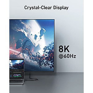 Anker USB C Hub, 556 USB-C Hub (USB4, 8-in-1) with 1.6ft USB4 Cable, 10 Gbps USB-C and USB-A Data Ports, 8K HDMI and DisplayPort & Anker 515 USB 4 Cable 3.3 ft, Supports 8K HD Display