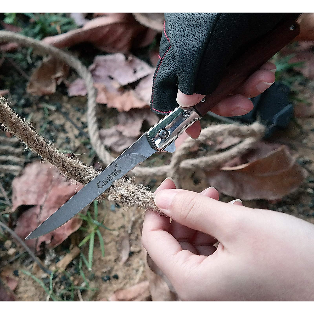 Carimee Slim Pocket Knife 4", Thick Blade Folding Knife - Perfect for Everyday Carry, Durable 7Cr17MoV Steel Blade, 2023 Gifts fo men women