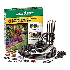 Rain Bird LNDDRIPKIT Drip Irrigation Landscape/Garden Watering Kit with Drippers, Micro-Bubblers, Micro-Sprays