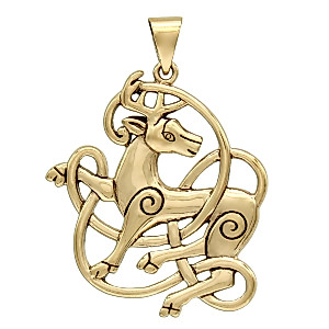 Bronze Stag Pendant - Celtic Deer Druid Jewelry for Men or Women