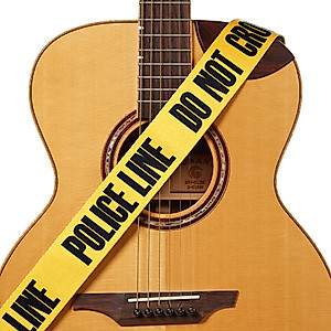 Amumu Guitar Strap for Acoustic Electric Guitars Bass Guitars with print DO NOT CROSS POLICE LINE