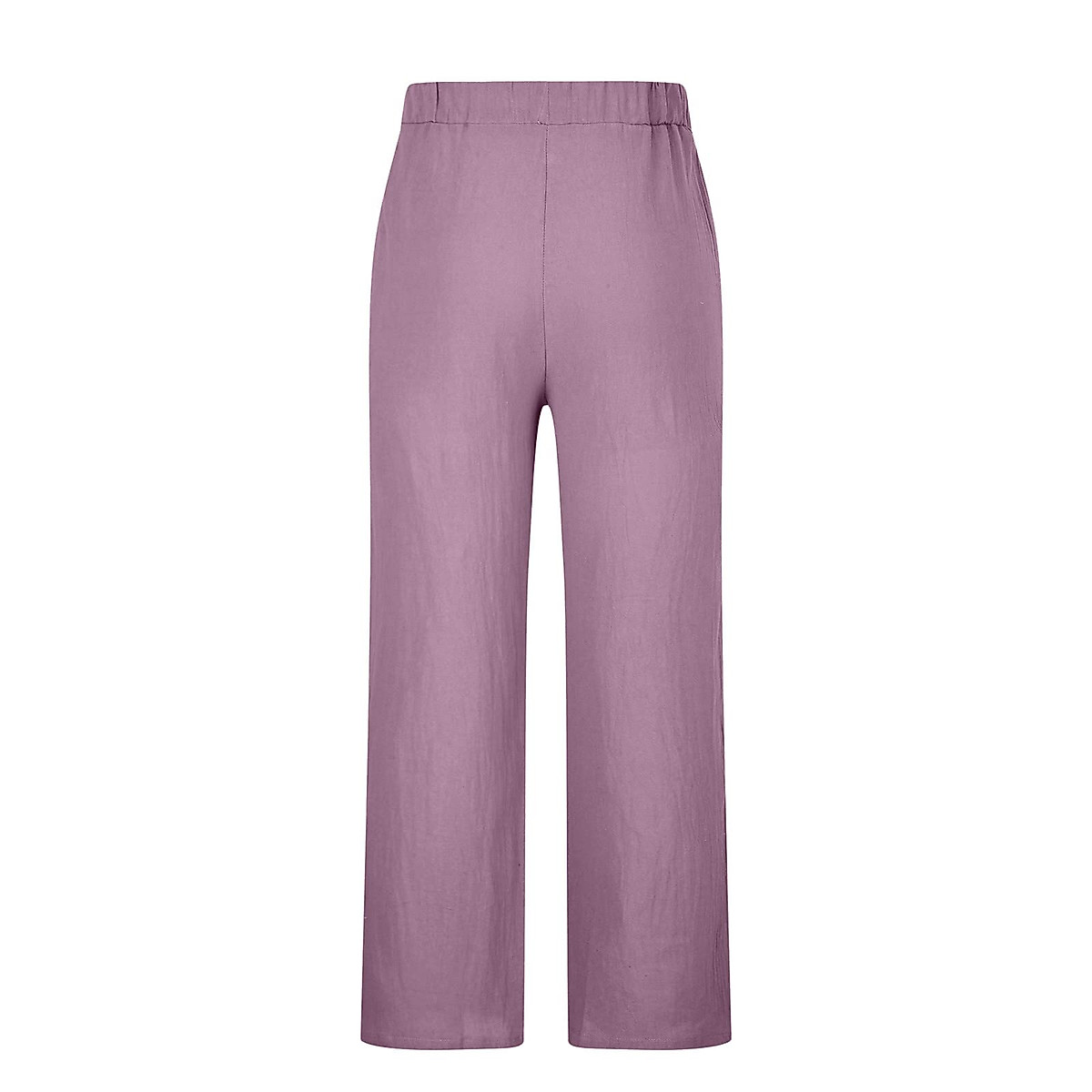 Men Pants Elastic Waistband Mens Lightweight Pants Casual Stylish Cotton Linen Loose Trouser Summer Drawstring Elastic Waist Beach Sweatpants Pink M