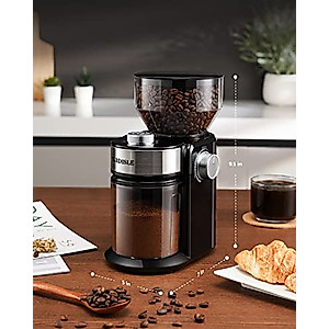 KIDISLE Electric Burr Coffee Grinder2.0, Automatic Flat Burr Coffee for French Press, Drip Coffee and Espresso, Adjustable Burr Mill with 16 settings, 14 Cup, Stainless Steel