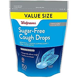Walgreens Sugar-Free Menthol Cough Drops, 150ea
