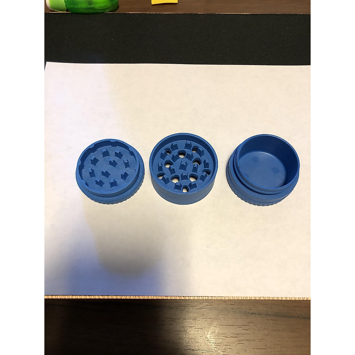 Santa Cruz Shredder Grinder for Herbs Knurled Top for Stronger Grip 3-Piece 2.2" (Blue)