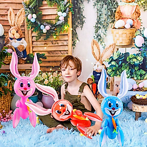 Sonarun 9 Pieces Inflatable Easter Bunny 23 Inch Easter Inflates Rabbits Outdoor Party Decorations for Easter Egg Hunt Supplies Bunny Themed Party Favors