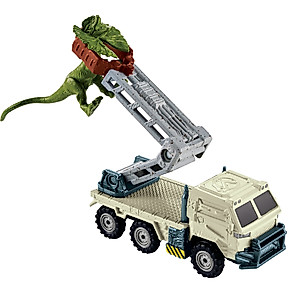 MATCHBOX JURASSIC WORLD DINO TRANSPORTERS DILOPHO-LOADER Vehicle and figure