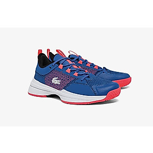 Lacoste Women's AG-LT21 Tennis Shoes, Blue/White (us_Footwear_Size_System, Adult, Women, Numeric, Medium, Numeric_8)
