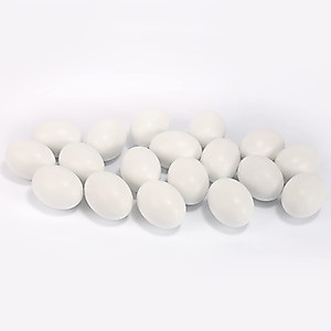 JOYIN 18 Pcs 3.15" Easter Wooden Eggs, Unpainted White Wooden Fake Eggs for Kids Easter DIY Paint Your Own Egg Decor, Easter Eggs Hunt, Easter Craft, Easter Basket Stuffers, Egg Toy Food