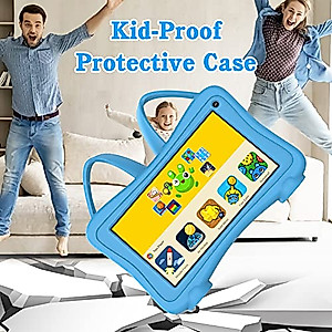 Kids Tablet 7" Android Toddler Tablet for kids 32GB Wifi Learning Tablet with Parent Control, Kid App Preinstalled, Educational games, Set time limits, Netflix, Youtube, ages 3-14 Boy Girl, Blue