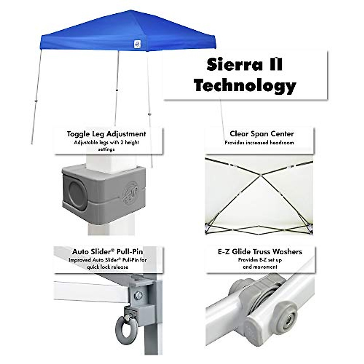 E-Z UP SR9104BL Sierra II 10 by 10-Feet Canopy, Blue
