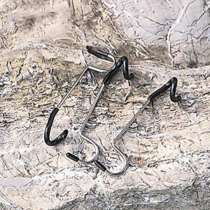 4Pcs Outdoor s lamp Hook Pole Mount Hooks, Black Pole Attachment Hanger, Multifunctional Camping Light Hook for Indoor& Outdoor Hanging Outdoor Light Hanging Holder Lights Camping Accessories