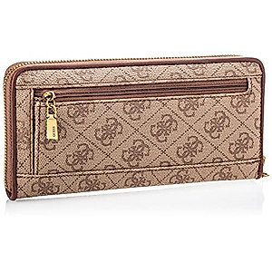 GUESS Izzy Large Zip Around Wallet, Latte Logo/Brown