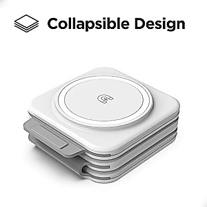 (2 Pack Set) Travel 3 in 1 Charging Station for Multiple Devices Apple Compatible Folding Magnetic Charger for AirPods, Apple Watch and iPhone (Compatible with MagSafe)