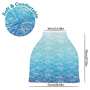Nursing Cover Breastfeeding Scarf Ocean Wave - Baby Car Seat Covers, Infant Stroller Cover, Carseat Canopy(913h)