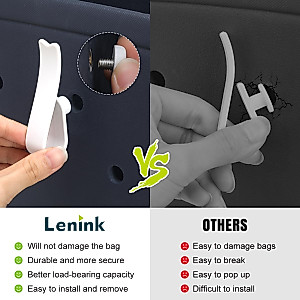 Lenink Hook Accessories Compatible with Bogg Bag, 3 Pack Insert Charm Keychain Holder for Beach Totes Bags, Hanging Keys, Water Bottles (White)