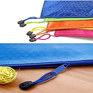 Sailing-go 12 Pieces 12 Colors Zipper Waterproof Bag Pencil Pouch for Cosmetic Makeup Bills Office Supplies Travel Accessories and Daily Household Supplies