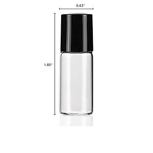 50 Pack 3ml Clear Glass Sample Vials For Essential Oils,Empty Glass Roller Bottle With Stainless Steel Roller Ball 3/4 Dram Glass Vials Perfume Roll On container-funnel,Opener,Dropper Included