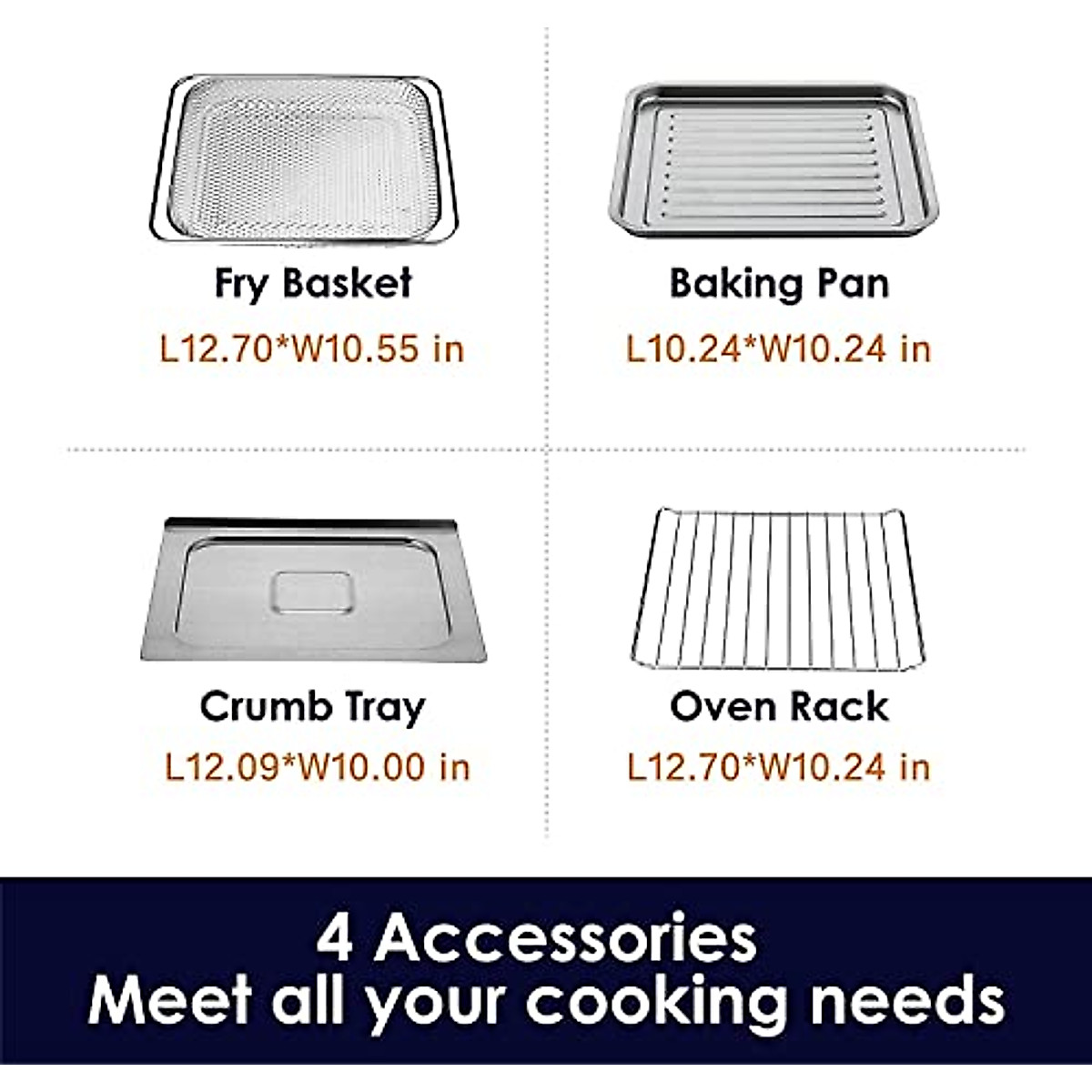 Toaster Oven Air Fryer Combo, AUMATE Kitchen in the box Countertop Convection Oven, Airfryer,Knob Control Pizza Oven with Timer/Auto-Off, 4 Accessories and Recipe Included,1550W,19 QT, Stainless Steel