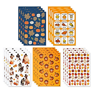 American Greetings 600-Count Thanksgiving Stickers for Kids, Assorted Thanksgiving Themes